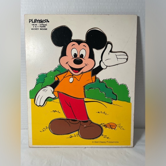 Playskool | Toys | Vintage Playskool Mickey Mouse Wooden Puzzle | Poshmark
